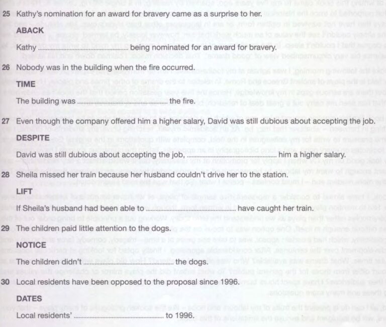 Cambridge C1 (CAE): Reading and Use of English Part 4